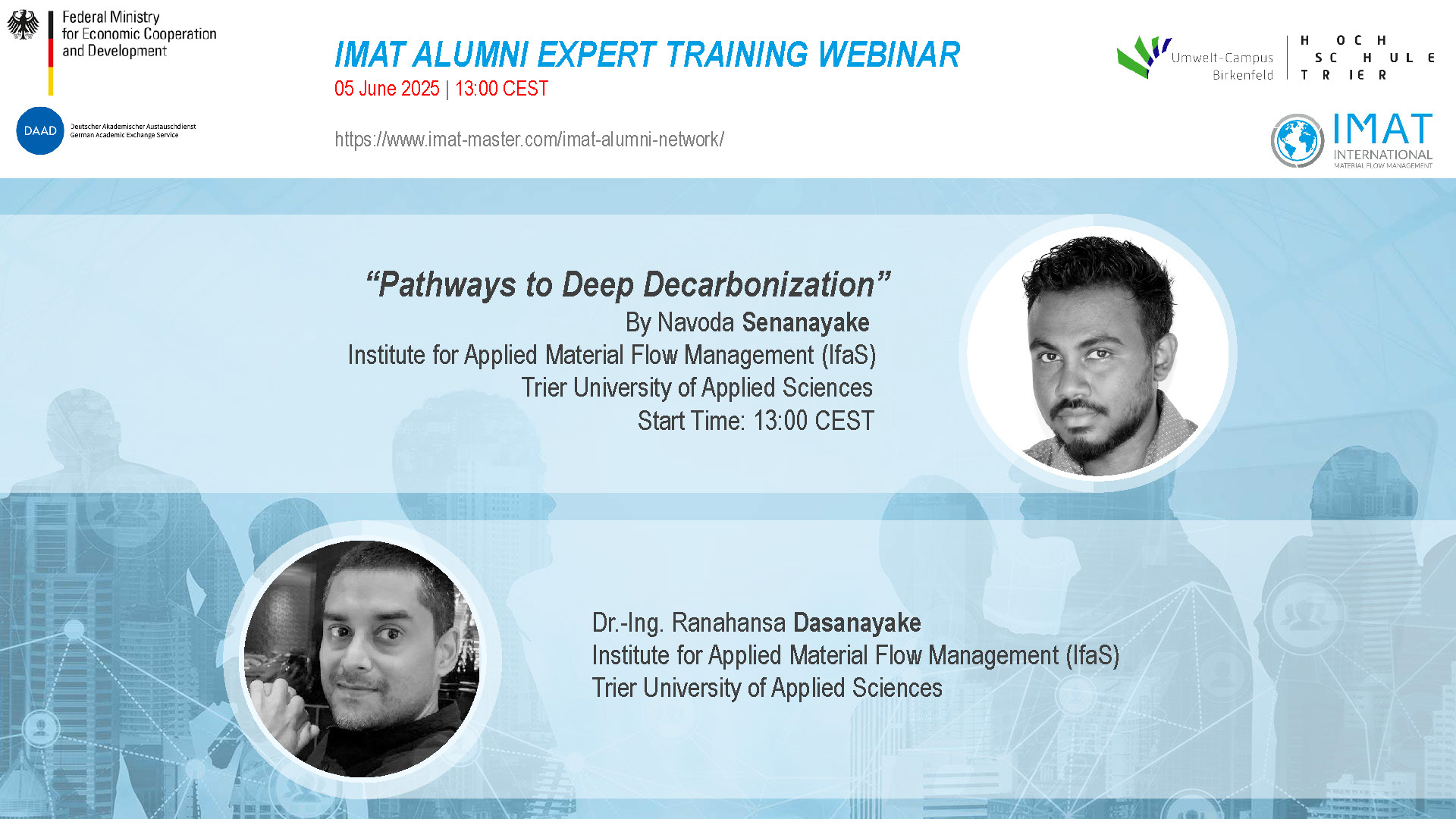 Global IMAT Alumni Network 2.0: Expert Training for Sustainable Development - International ...
